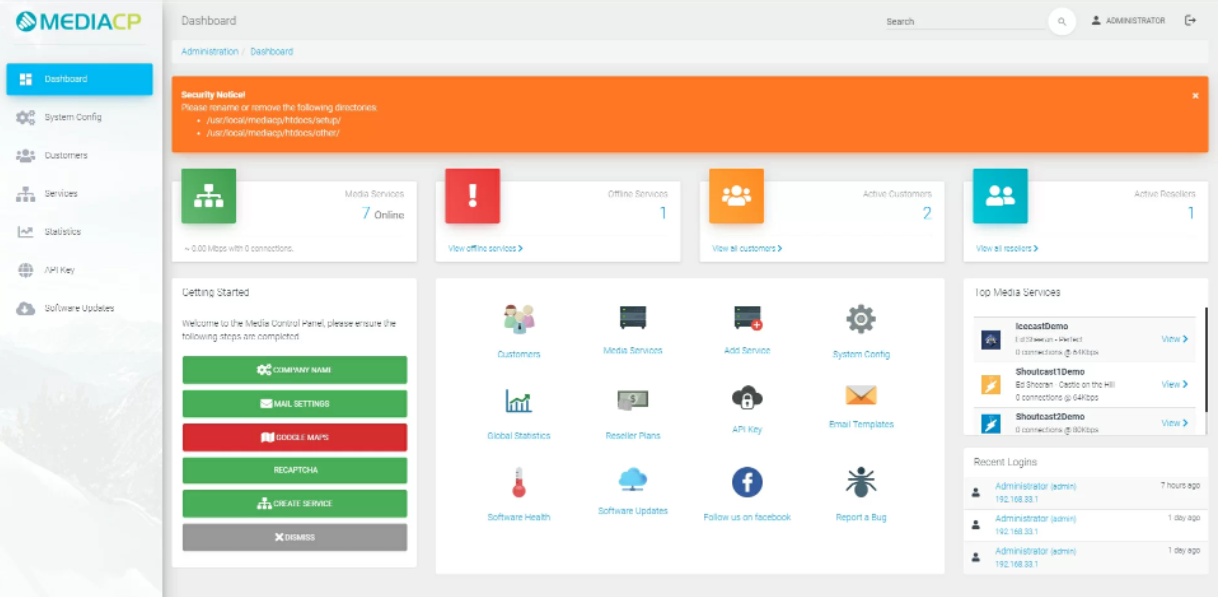 Shoutcast Streaming services: Hosting Cost, Requirements